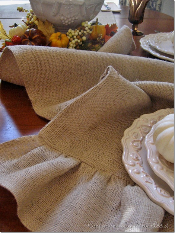 CONFESSIONS OF A PLATE ADDICT: Ruffled Burlap Table Runner Giveaway